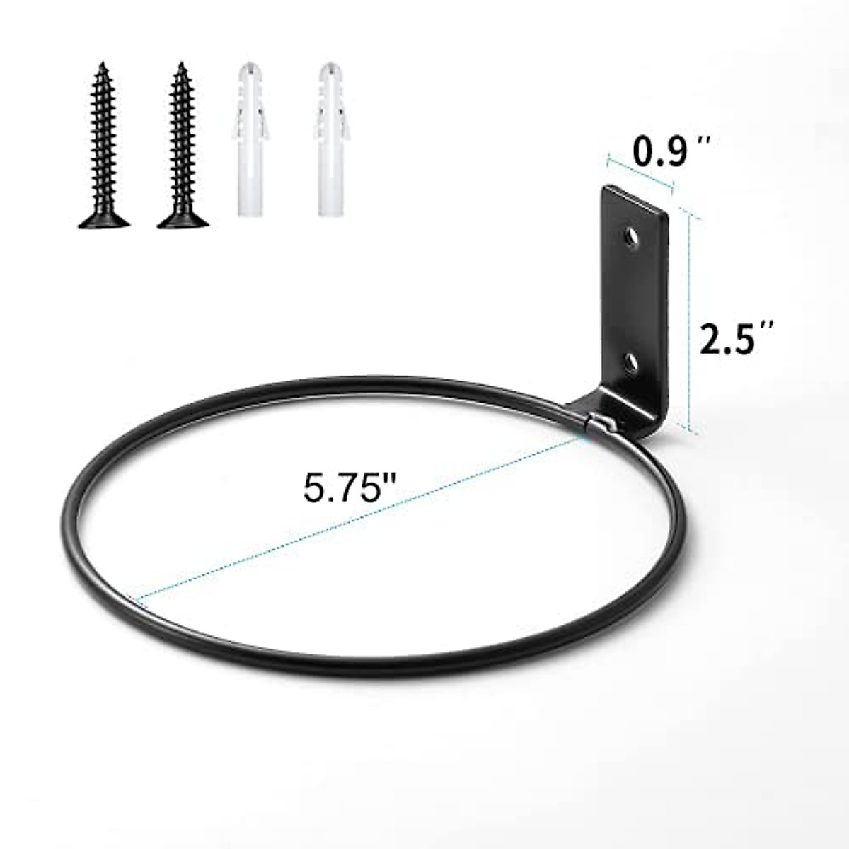 Plant Holder Ring 6 Inch Wall Mounted, 6 Pack Flower Pot Hangers Metal Plant Stand Hanging Bracket Basket Hooks