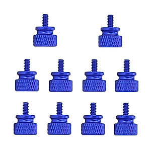 YATENG 10-pcs Anodized Aluminum Computer Case Thumbscrews (6-32 Thread) for Computer Cover/Power Supply/PCI Slots/Hard Drives DIY Personality Modification & beautification (Royal Blue)