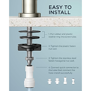 FORIOUS Water Filter Faucet, Drinking Water Faucet Fits Most Reverse Osmosis and Water Filtration System for Kitchen Bar Sink, Lead-Free Stainless Steel Reverse Osmosis Faucet, Non-Air Gap RO Faucet