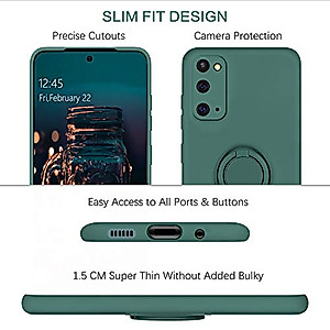BENTOBEN Galaxy S20 Case, Phone Case Samsung S20 5G 2020,Slim Silicone | 360° Ring Holder Kickstand | Support Car Mount | Soft Rubber Hybrid Hard Protection Shockproof Bumper Non-Slip Cover,Dark Green