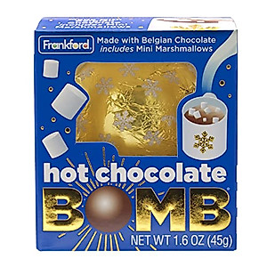 Hot Chocolate BOMB 4 Pack, Flavors include (1) Original Flavor Melting Ball, (1) Salted Caramel, (1) Double Chocolate, & (1) Peppermint Hot Cocoa Easter Basket Stuffer Gift By Frankford Candy