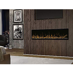 Dimplex IgniteXL 60 inch Built-in Linear Electric Fireplace with Driftwood and River Rock Accessories - Black, XLF60 & LF74DWS-KIT