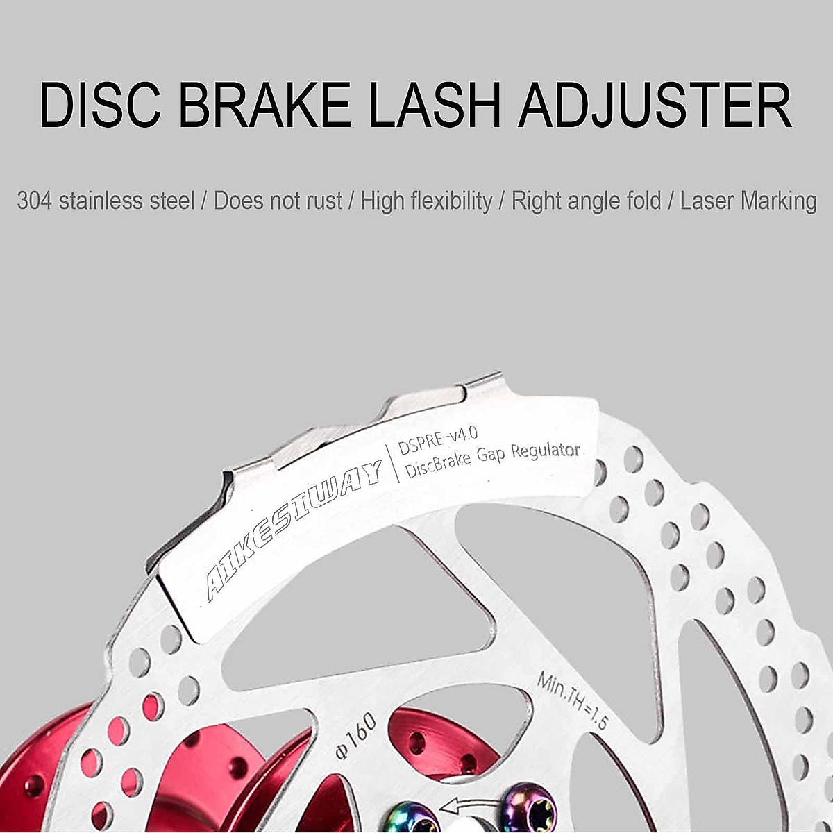 AIKESIWAY Rotor Truing Fork Bike Disc Alignment Tool Bicycle Brake Wrench,Bike Disc Brake Pad Adjustment Alignment Tool Gap Regulator,3 Slot Depths,Strong,Easy to Carry and Use (2pcs Gap Regulators)