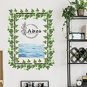 Abzo 57 Pcs Fake Ivy Leaves Artificial Ivy Wreath Green Leaf Plants for Wall Hanging Plants Greenery Background Furniture Bedroom Wedding Decor DIY Jungle Themed Party Decor
