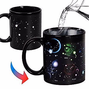 Kmiles Heat Changing Constellation Mug Colour Changing Mug Magical Coffee Mug Tea Cup 12 Ounce - Novelty for Xmas Funny Gifts