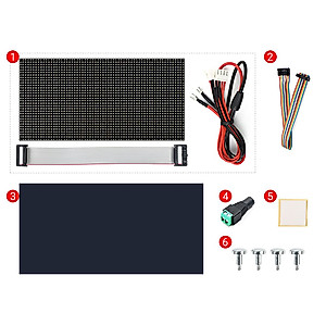 RGB Full-Color LED Matrix Panel Display for Raspberry Pi Pico ESP32 for Arduino 64×32 Pixels 3mm Pitch 2048 RGB LEDs Adjustable Brightness