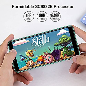 KXD 6A Unlocked Cell Phone | 3G Smartphone | 5.5” Full-Screen Display | 2500mAh Battery | 8MP + 5MP Camera | Dual SIM Android Phone | 8GB ROM | US Version | Green