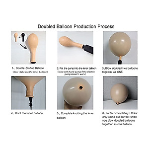 MYDECORBL Double Stuffed Balloon Combination Dusty Blue-Grey Doubled Sand Grey Doubled Sand Cream Peach Doubled White Natural Sand Balloons for Baby Shower Birthday Wedding Party Decoration