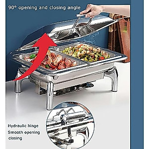 Catering Food Warmers, Chafing Dish Buffet Servers and Warmers Stainless Steel Chafer with Food Warming Tray Perfect for Keeps Buffet Food Warm 9l 400w Banquet Party Food Warming (B)