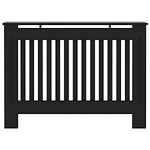 vidaXL Radiator Cover Black 44.1"x7.5"x31.9" MDF