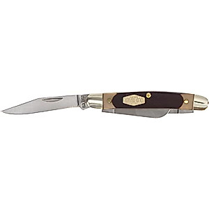 Imperial Old Timer 108OT Junior 4.7in Traditional Folding Pocket Knife with 3 High Carbon Stainless Steel Blades, Ergonomic Sawcut Handle, and Convenient Size for EDC, Hunting, Camping, Whittling, and Outdoors, Brown