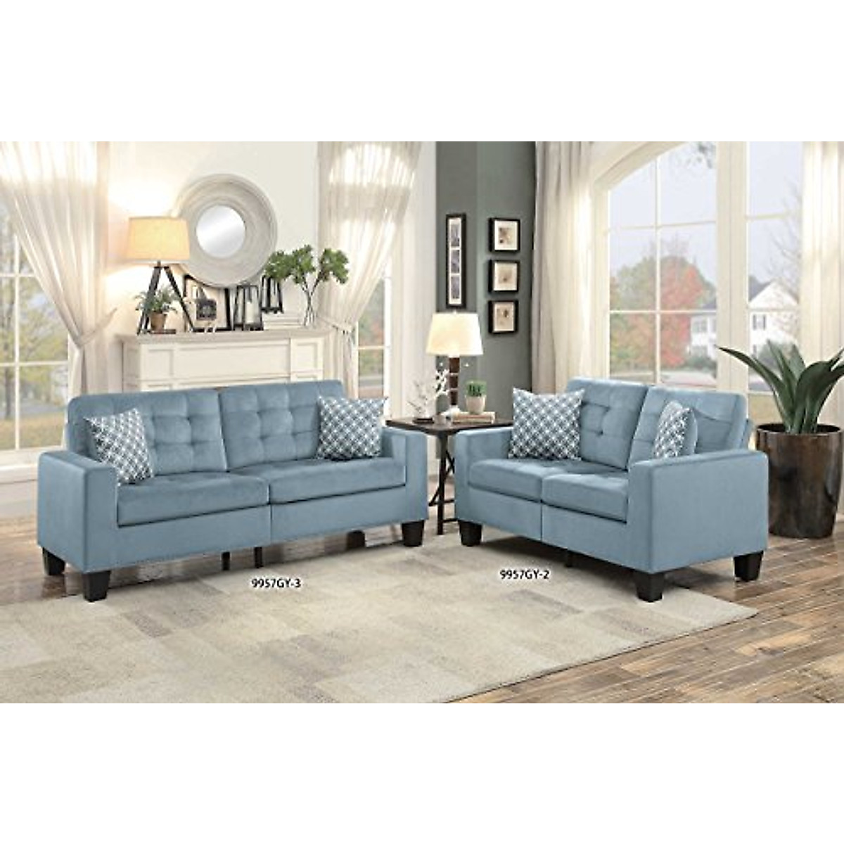 Homelegance Lantana 72" Fabric Sofa, Gray