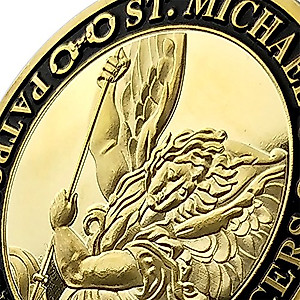 ASmileIndeep Police Officer Prayer Coin St. Michael Patron Saint Law Enforcement Military Challenge Coin