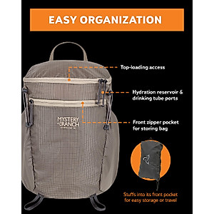 Mystery Ranch In and Out Backpack - Lightweight Foldable Pack, Black 19L