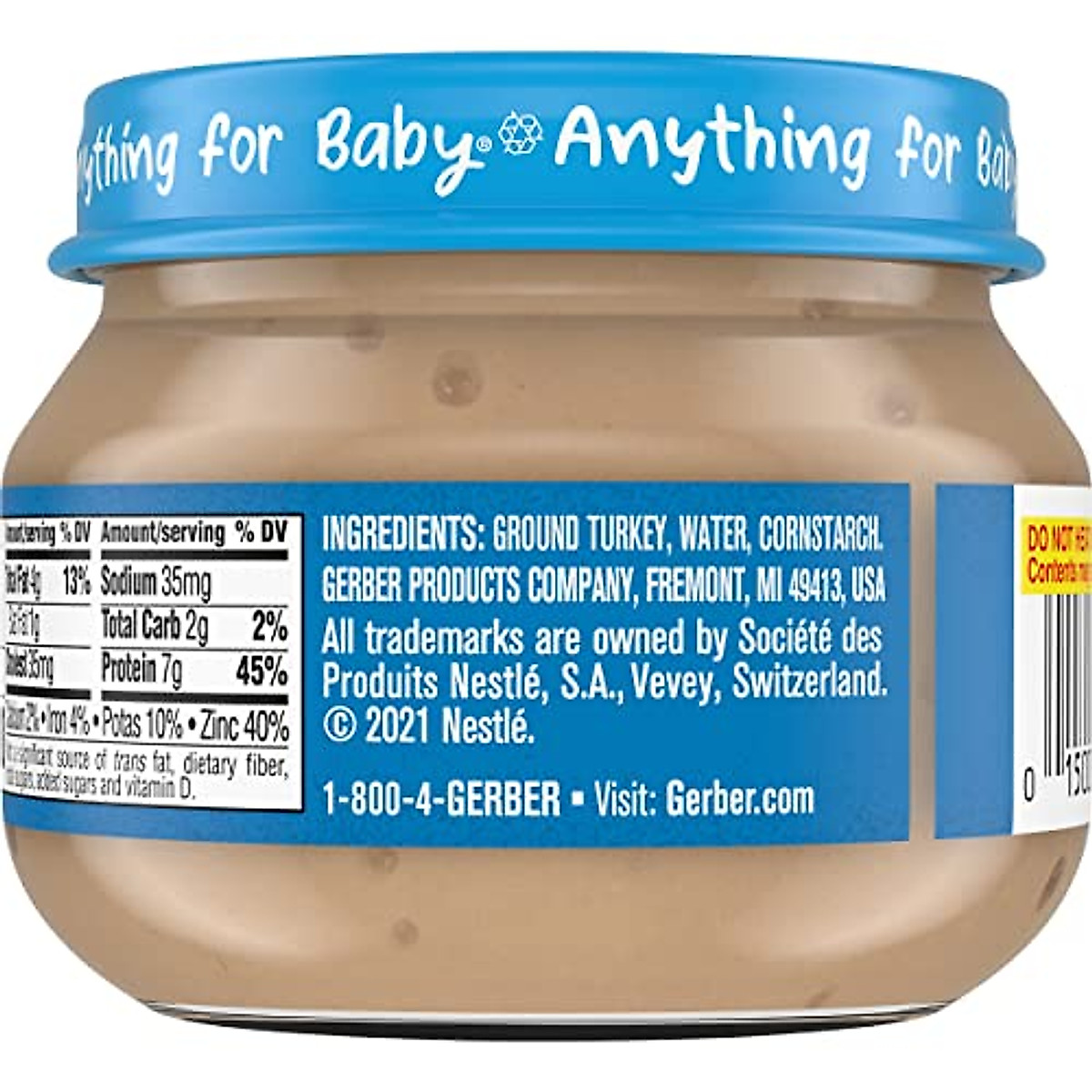 Gerber Mealtime for Baby 2nd Foods Baby Food Gravy Jars, Turkey & Gravy, Non-GMO Pureed Baby Food with Protein & Zinc, 2.5-Ounce Glass Jars (Pack of 20 Jars)