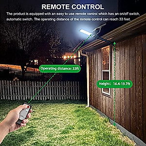 Engrepo Solar Street Lights Outdoor 84 LEDs Security Solar Flood Light 6000K Bright White Floodlights Auto On/Off Dusk to Dawn with Remote Control for Yard, Garden, Street, Basketball Court