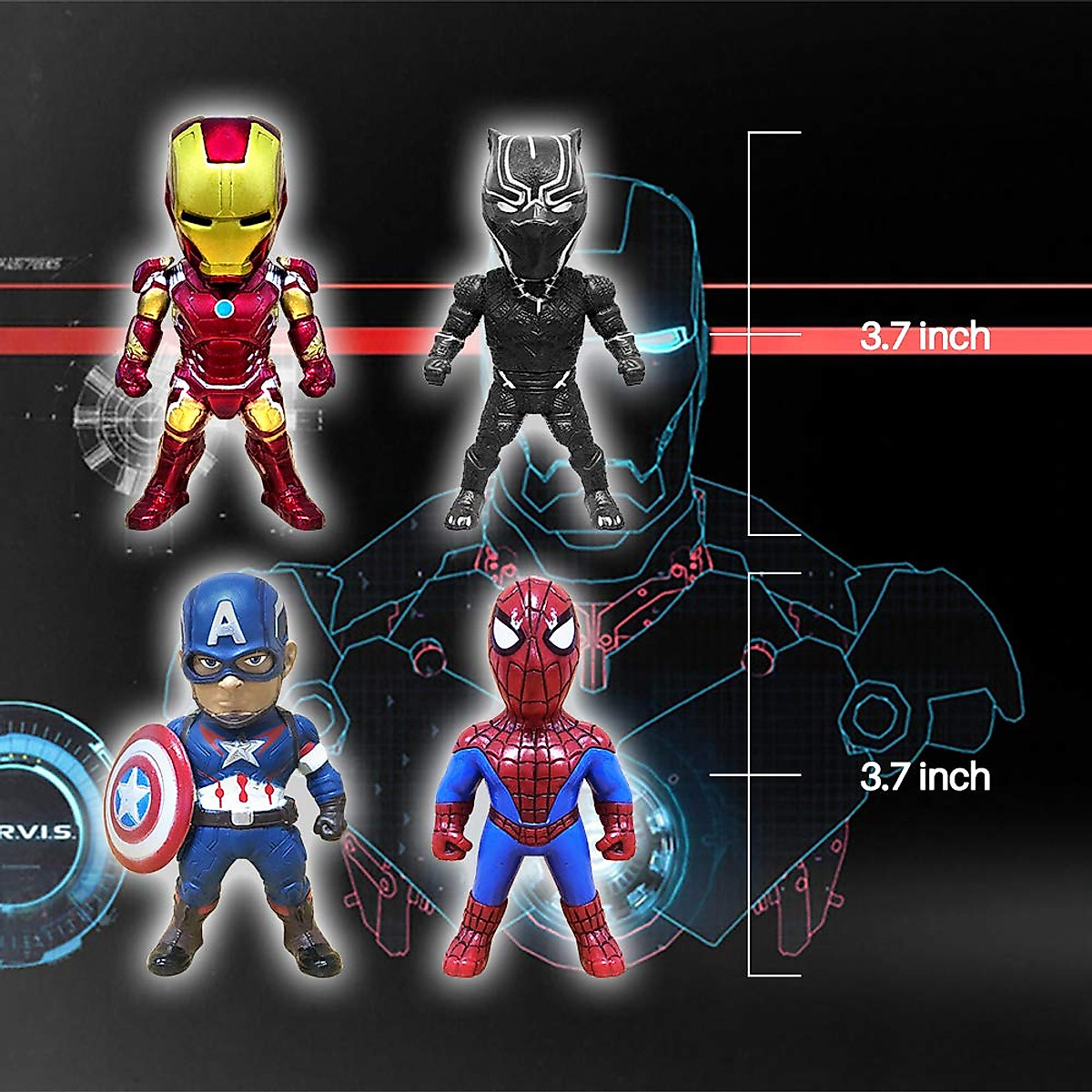 Action Figures, Anime Figures, Mini Action Figures for Boys, 6 Pack Hero Series Set Figures with Bases, PVC Figure Doll with 6 Popular Classic Characters Figures Ages 3 and up