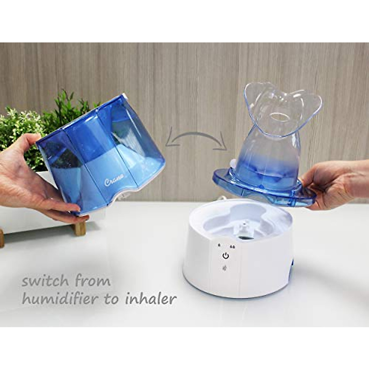 Crane EE-5202 Inhaler & Warm Mist Humidifier, 0.5 Gallon, Blue & White