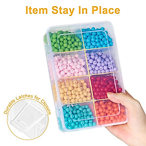 Jutieuo 2 Pack 8 Grids Bead Organizer and Storage, Plastic Organizer Box with Removable Dividers and Labels for Jewelry Crafts Small Parts Electronics Tackle Boxes (2)