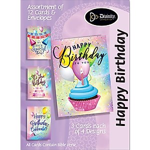 Happy Birthday To You Party Multicolored 7 x 5 Paper Boxed Greeting Cards