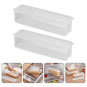 HEMOTON Pasta Holder Container 2pcs Pasta Container Spaghetti Noodle Holder Rectangular Chopstick Storage Box Sealed Noodle Canisters Rectangular Food Box Spaghetti Keeper Box with Cover