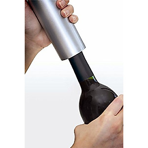 Ozeri Pro Electric Bottle Opener with Wine Pourer, Stopper, Foil Cutter, and Elegant Recharging Stand, Silver