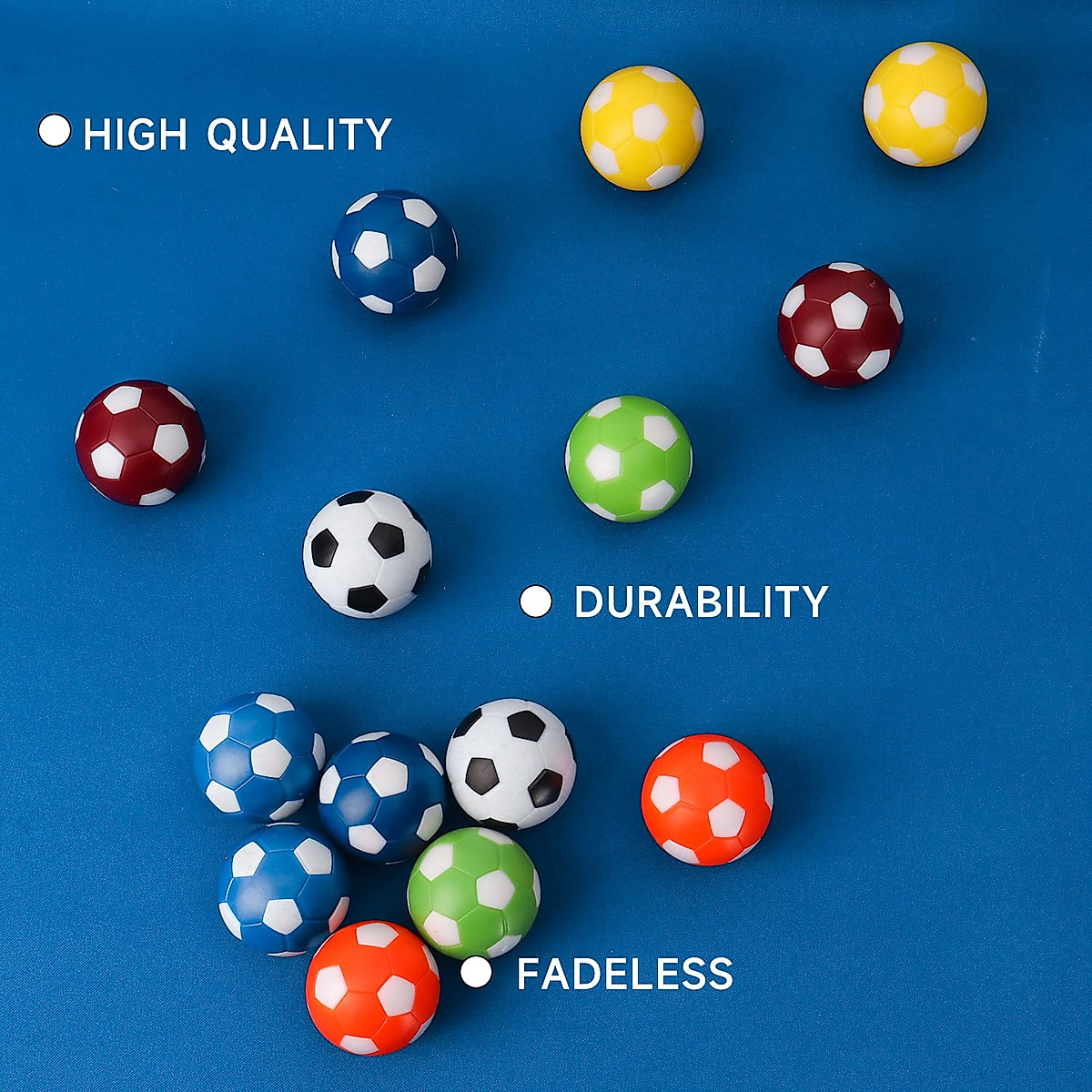 GSE Games & Sports Expert Foosball Table Replacement Balls, 36mm Tabletop Soccer Football Balls for Foosball Table Accessories (Multicolor-12 Pack)