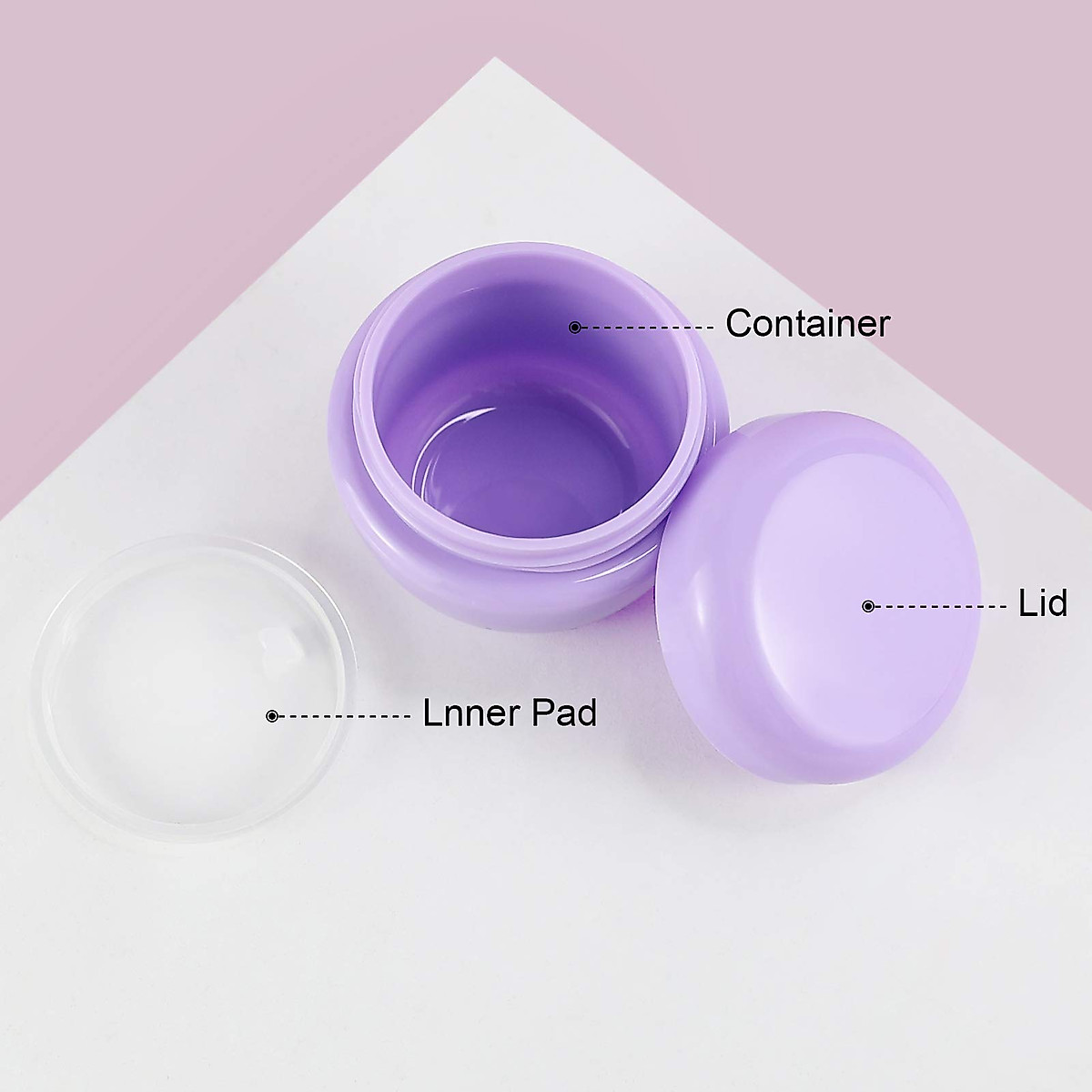 LONGWAY 1 Oz (30ML) Little Plastic Jars with Lids and Inner Liners | Empty Lotion Containers/Travel Cream Containers - for Salves,Lotions and Creams, Cosmetic Jars & BPA Free (Pack of 12, Purple)