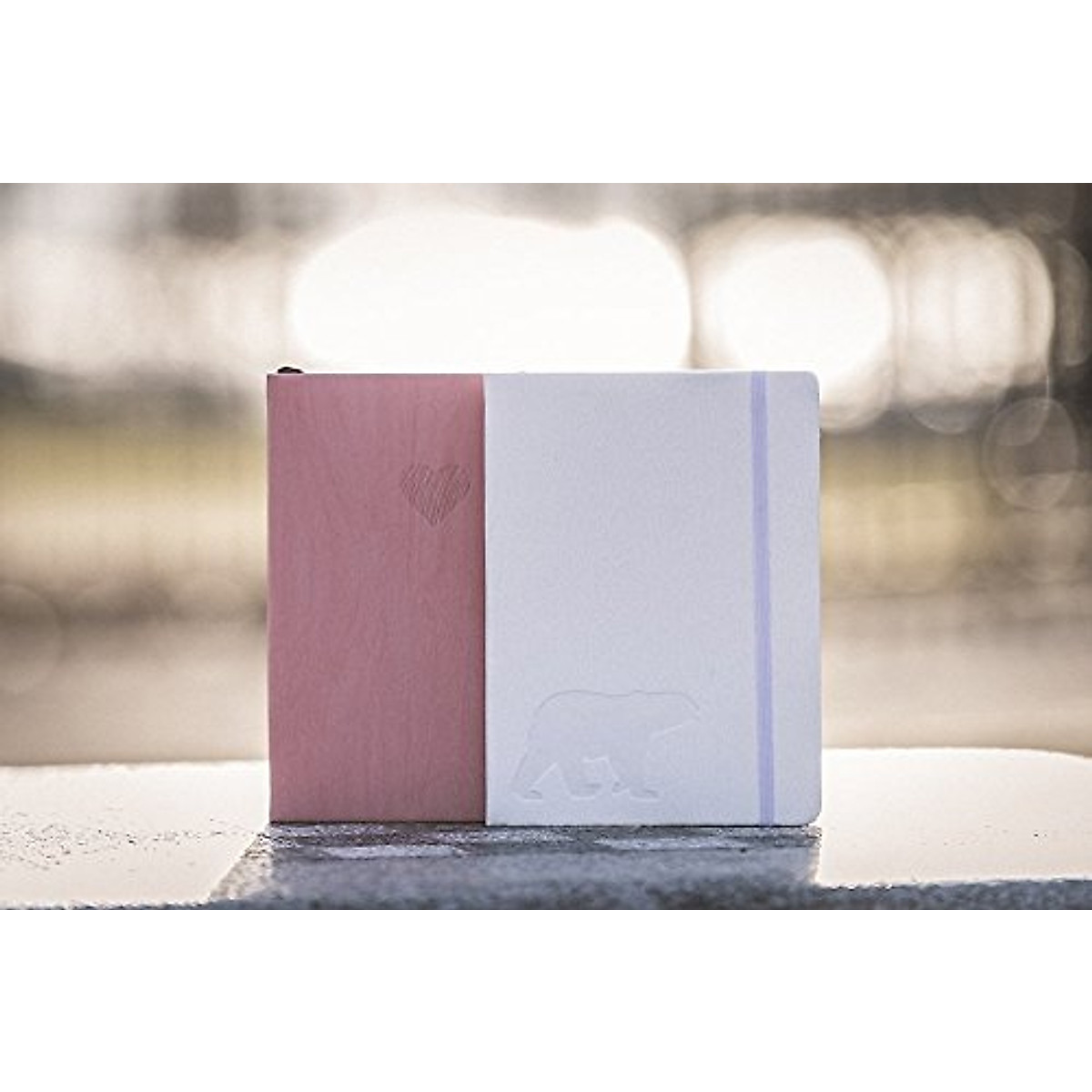 Red Co. 5 x 7 inch Embossed Heart Faux Leather Journal with 240 Lined Pages, Pink