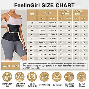 FeelinGirl Waist Trainer for Women Seamless Underbust Waist Corsets Cincher Adjustable Workout Girdle Segmented Hourglass Body Shaper Black L