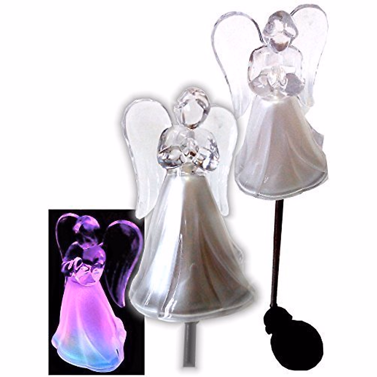 Florals Solar LED Angel Lights, Garden Stake Outdoor Yard Decor Landscape LED Lamp Lights, Great Gift