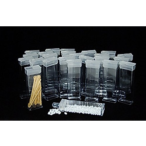 Rectangle Clear Plastic Storage Tubes with Flip Tops 3" Pack of 100