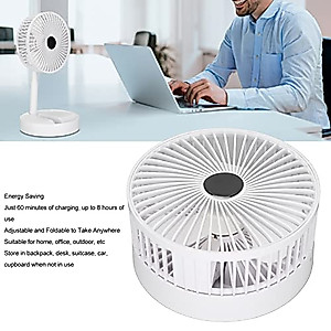 Heayzoki Portable Folding Fan 3 Speed Adjustable Foldable Desk Fan with Rechargeable Battery Oscillating Fan for Home Kitchen Outdoor Camping
