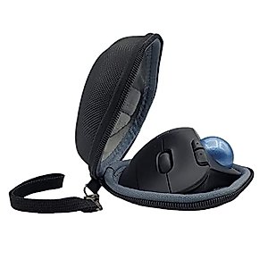 Vexko Mouse Travel Case Compatible with Logitech Ergo M575 Wireless Trackball Computer Mouse - Case Only (Black/Gray)