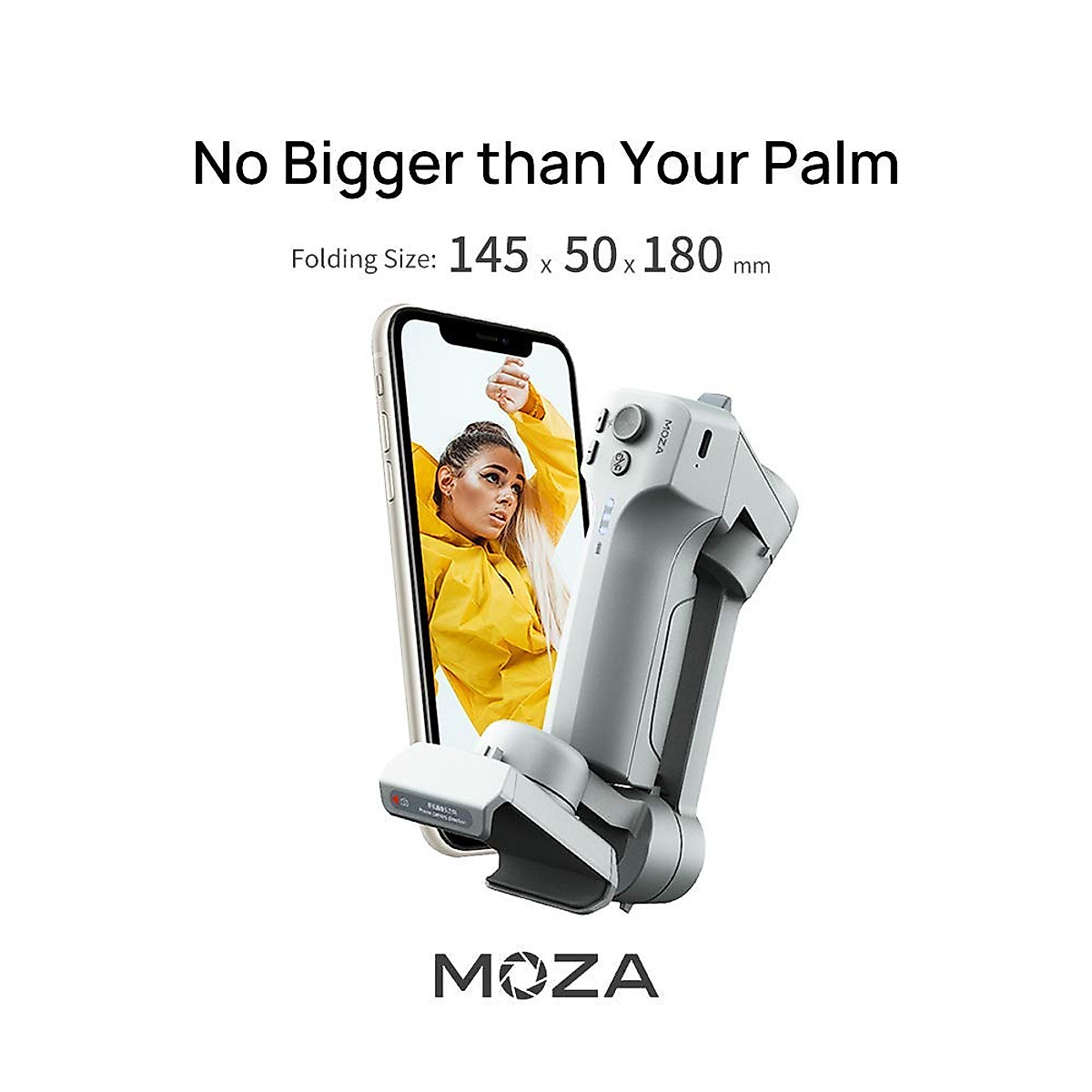 MOZA Mini MX Gimbal Stabilizer 3-Axis Mobile Handheld Stabilizer for Smartphone Small Palm Size Support iOS&Android Easy Start Filming with Max Payload 9.9OZ for Vlog YouTube Street Snapshot