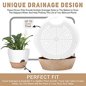 YNNICO 12" 10" 9" Large Plant Pots, 3 Pack Flower Pots Planters with Multi Mesh Drainage Holes for Indoor Outdoor Garden Plants and Flowers