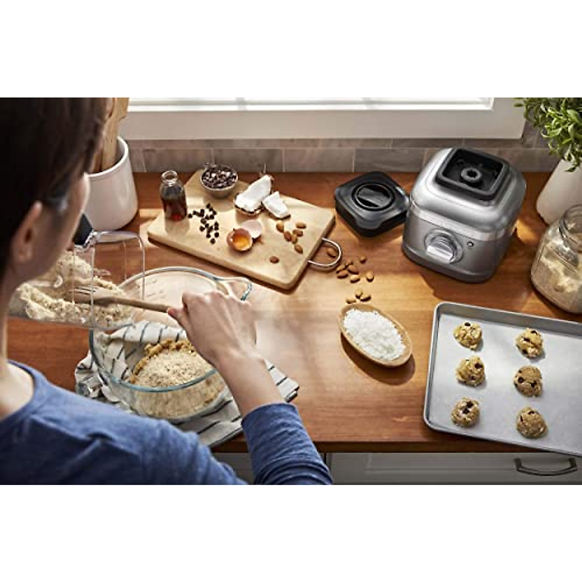 KitchenAid KSB4027CU K400 Countertop Blender, 56 OZ, Contour Silver (Renewed)