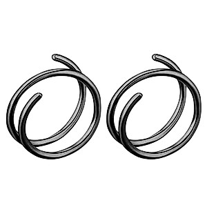 Faux Double Hoop Nose Ring 16g Lip Rings Nose Double For Women Nostril Hoop Jewelry Hoop Nose Nose Ring Nose Piercing Ring For Girls Hoop Spiral Hoop For Small Nose Rings Studs (Black, One Size)