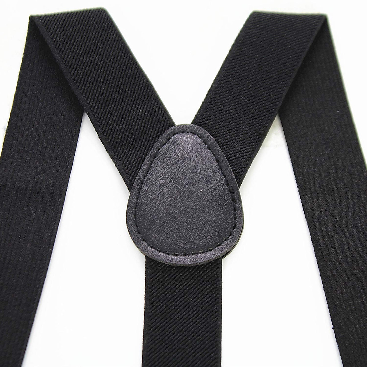 JEMYGINS Black Suspender and Silk Skinny Tie Sets for Men Slim Necktie (Black)