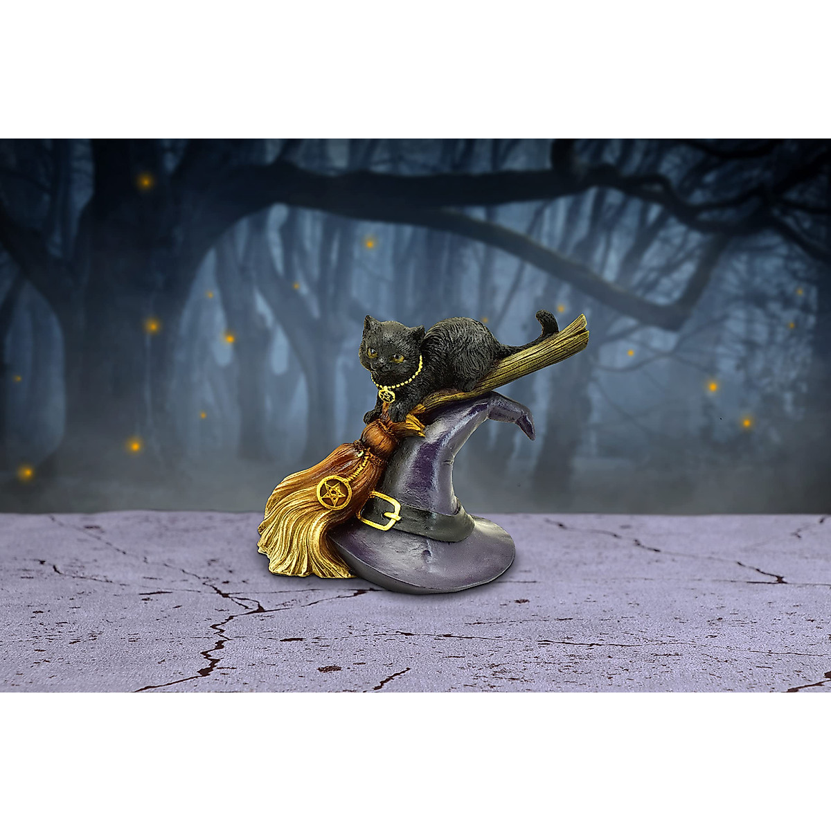 Nemesis Now Bewitched Cat Figurine, Multi Coloured, 13.3cm