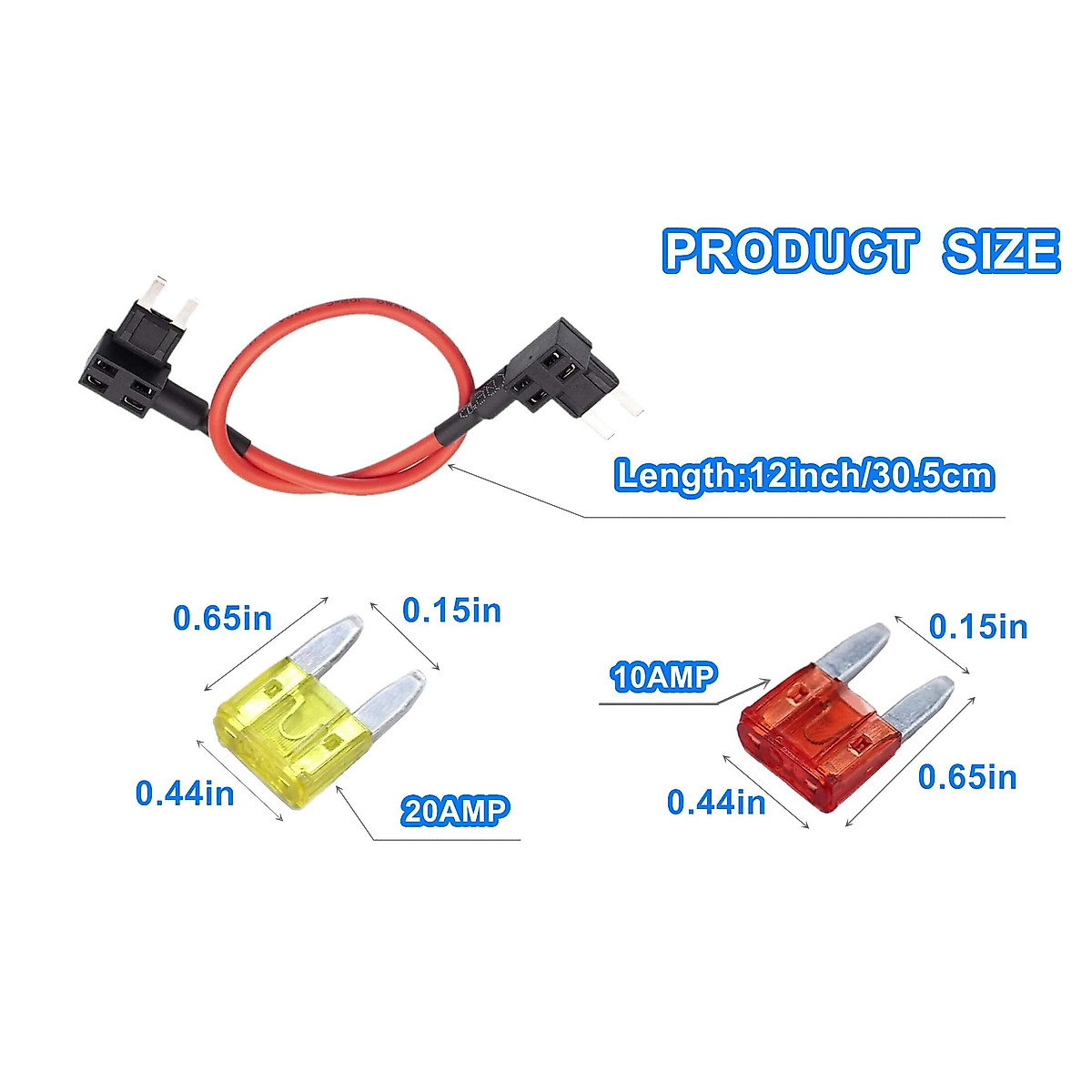 TIPM Bypass Cable, Fuse Adapter Fuse Holder,Repair Fuel Pump Relay Bypass Cable Compatible with Dodge Ram 1500 2500 3500 Jeep Chrysler VW 2007-2016, 14AWG Wire/20AMPs Replace CBWPR091AA