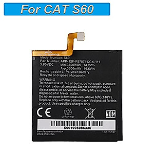 E-YIIVIIL Replacement Battery Cat S60 Compatible with Caterpillar Cat S60 APP-12F-F57571-CGX-111 Battery