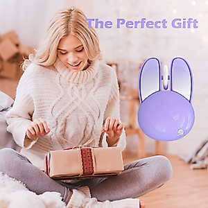 KNOWSQT Bunny Wireless Mouse Purple, 2.4G Silent Rabbit Mice with USB Receiver - for Windows Laptop PC Computer Desktop Gaming