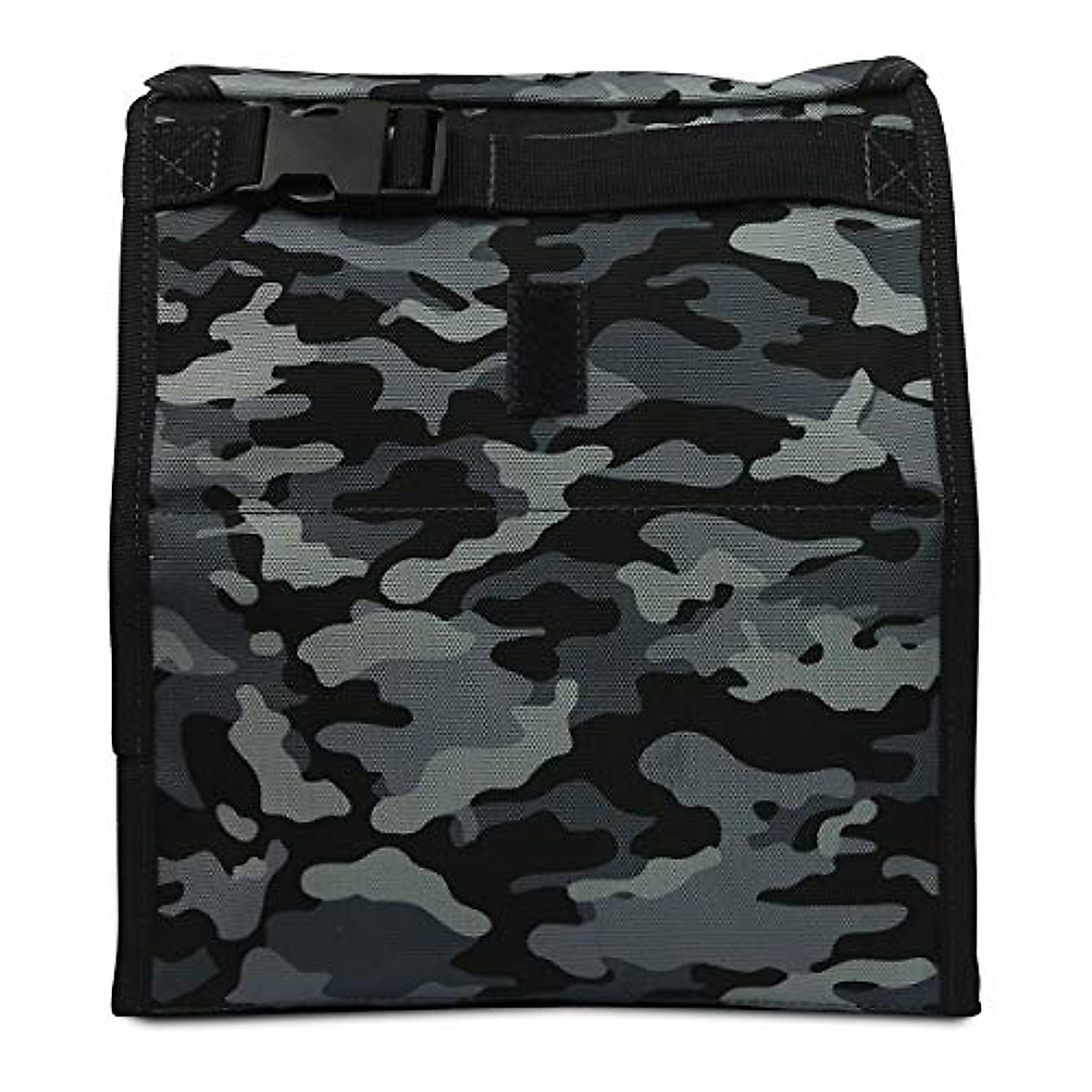 PackIt® Freezable Lunch Bag, Charcoal Camo, Built with EcoFreeze® Technology, Foldable, Reusable, Zip and Velcro Closure with Buckle Handle, Perfect for Fresh Lunch On the Go