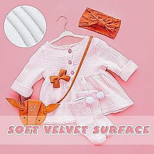 ManGotree Baby Velvet Hangers with 360° Swivel Rose Gold Hook, 10.95" Non-Slip Toddler Hangers, Ultra Thin Space Saving Children's Clothes Hanger, 15 Pack (White)