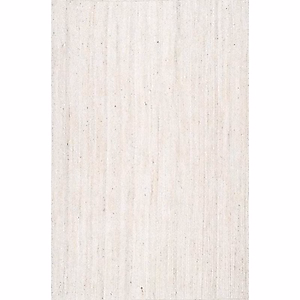 Jute Braided Vintage Natural Meditation Area Rug Indian Antique Handmade Bohemian Mat Decor White 3 x 5 Ft. Jute Rug by Rugs HUT