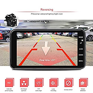 Vehicle Dashcam, Dashcam for Cars, 4K H D 1080P Built in G Sensor Dashcam Front and Rear, IPS GPS Display Car Video Cam Recorder, Night Vision Dashboard Parking Car Camera for Trucks SUVs