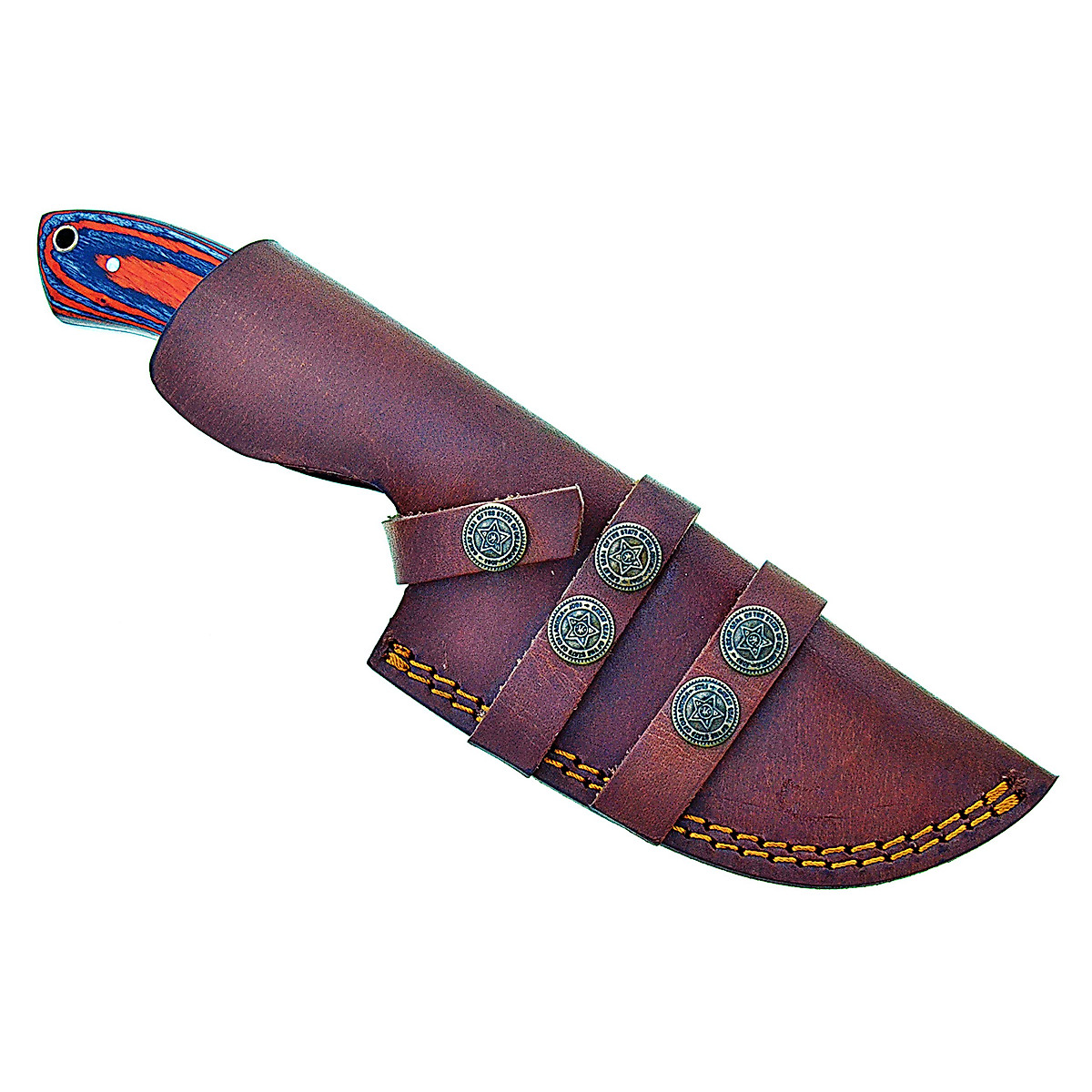 Smart & Sharp Custom Handmade Damascus Steel Hunting Knife/Tracker Knife SS-17332 (Black and Orange)