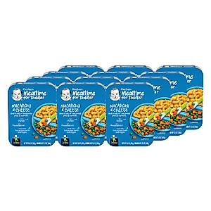 Gerber Mealtime for Toddler Macaroni & Cheese with Side of Seasoned Peas & Carrots, Made with Real Cheddar Cheese & Farm Grown Veggies (6.6 Ounce (Pack of 12))