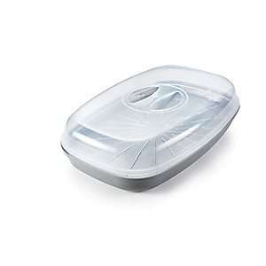 Dependable Industries inc. Essentials Microwave Fish Vegetables and Pasta Steamer BPA Free Cooks Healthy Steamed Fish in Minutes